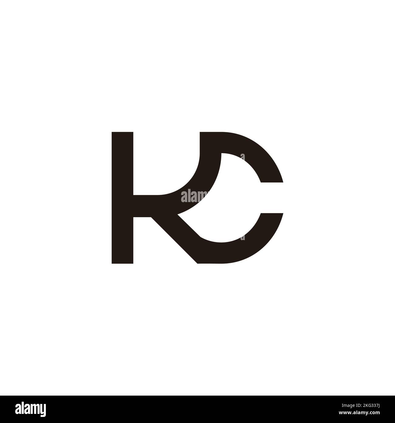 letter kc simple geometric line linked logo vector Stock Vector Image ...