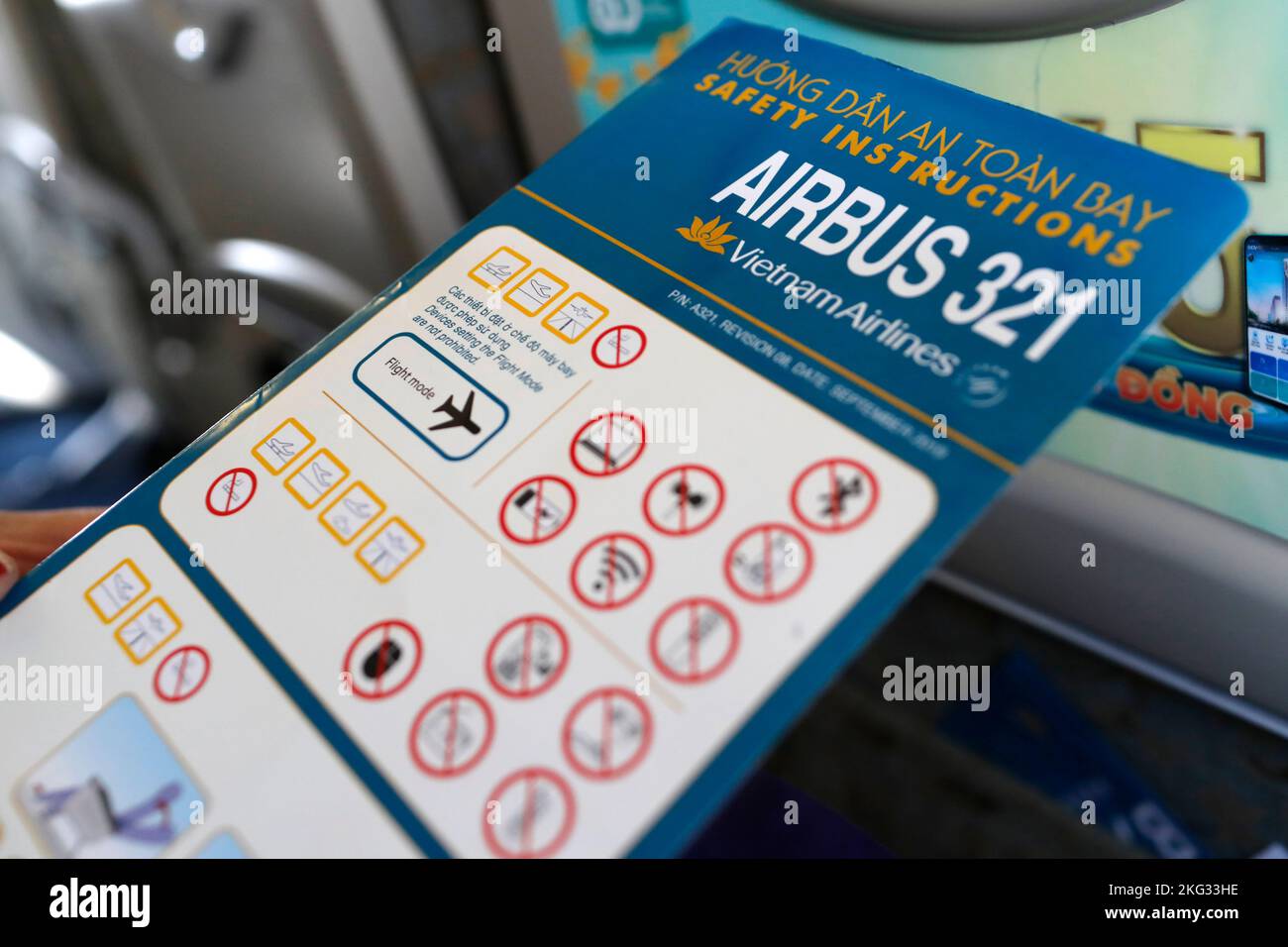 Airbus 321 sakety instructions. Vietnam Airlines. Vietnam Stock Photo ...