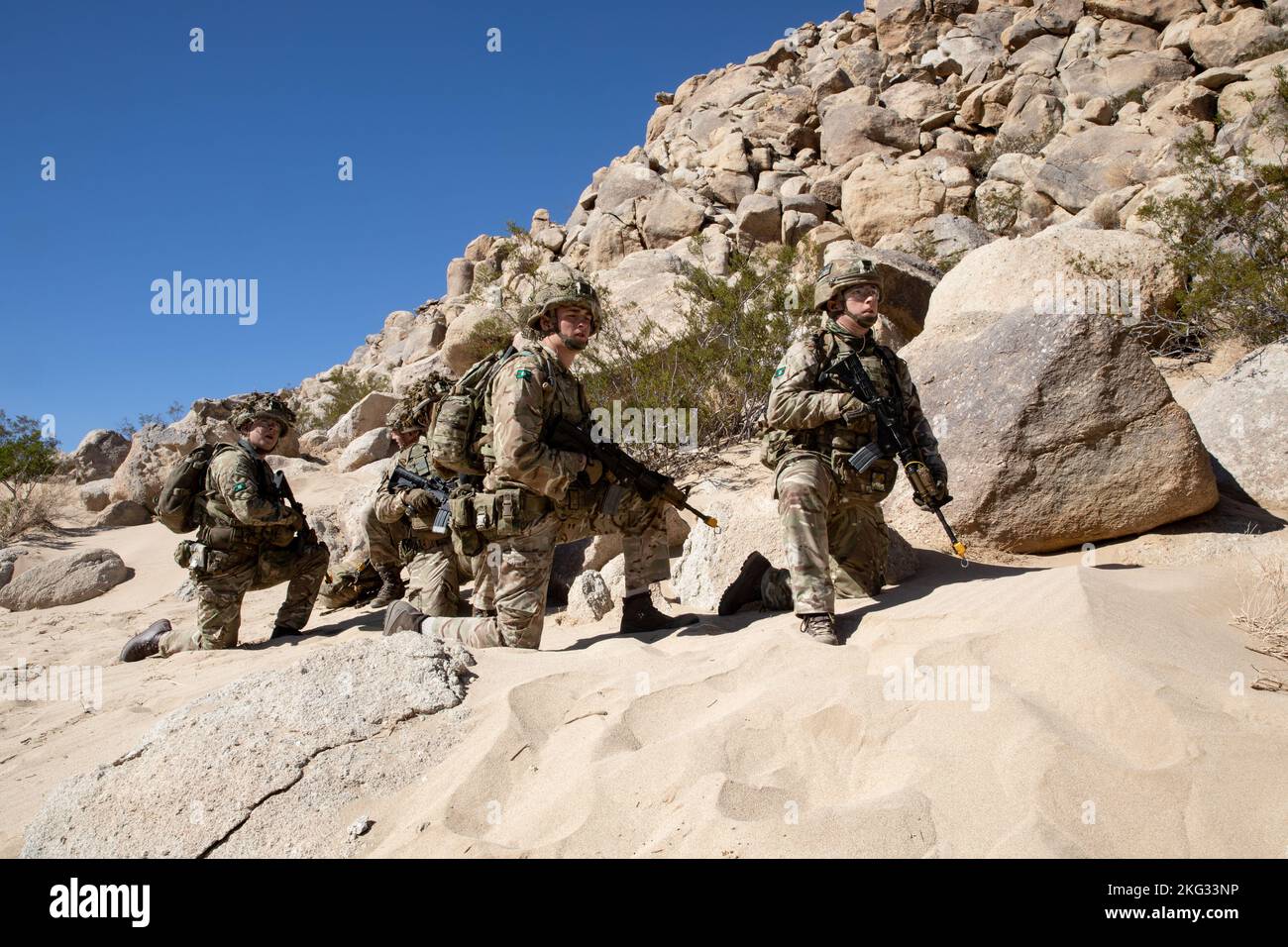 British Soldiers from the Experimental Trials Group assault through a ...