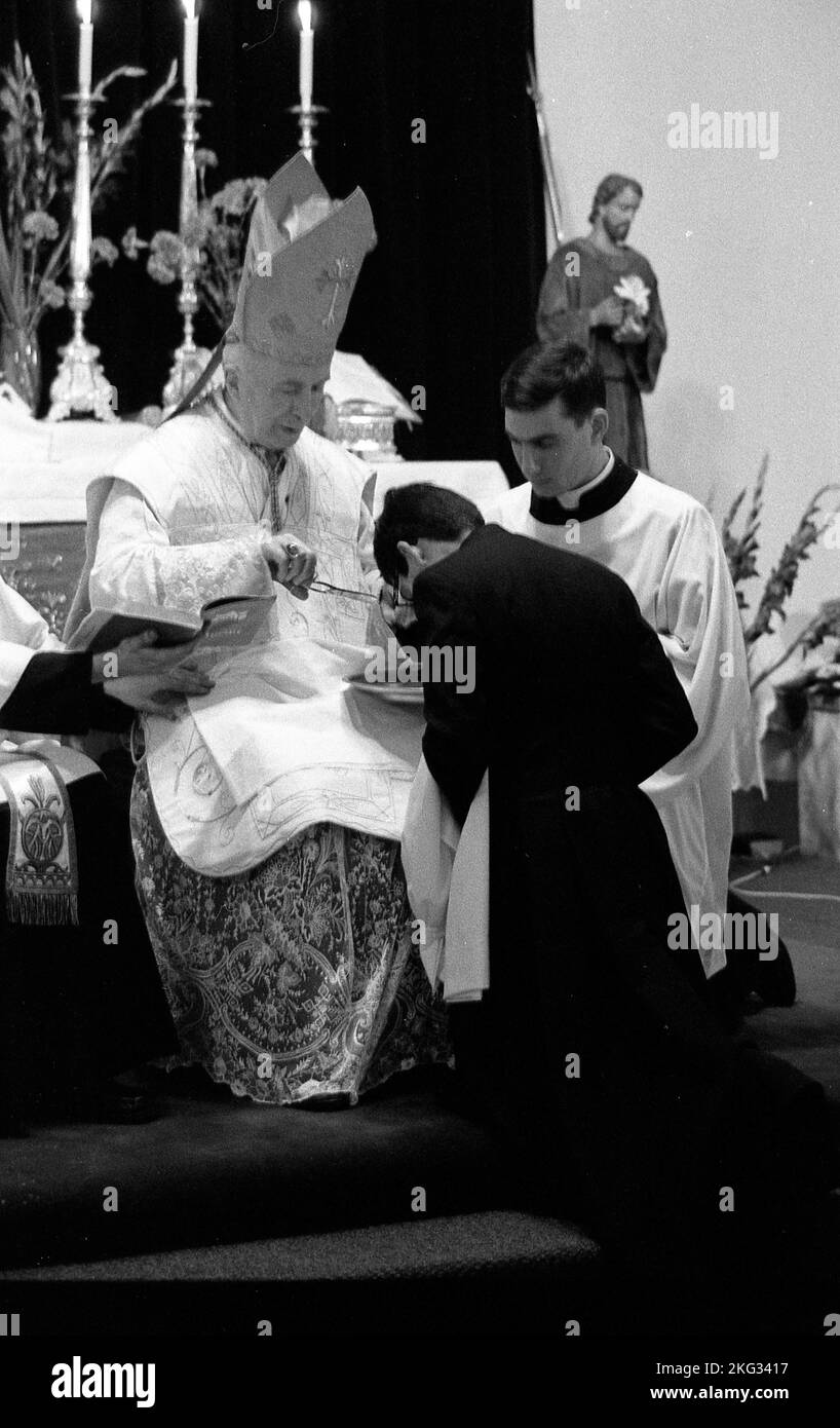 Marcel Lefevbre, Catholic French archbishop and priest, during an ...