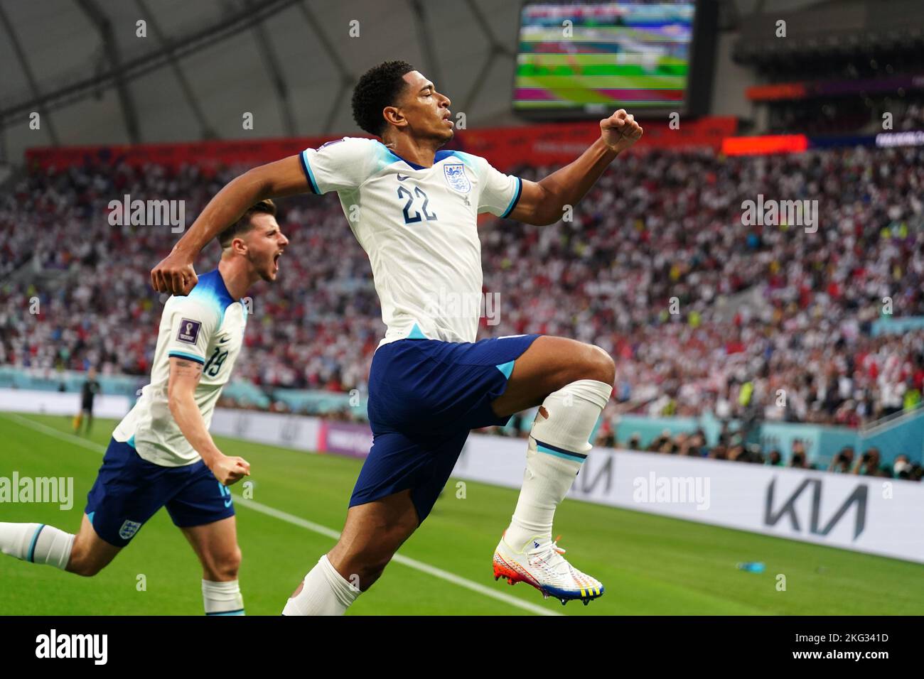 England's Jude Bellingham celebrates scoring their side's first goal of ...