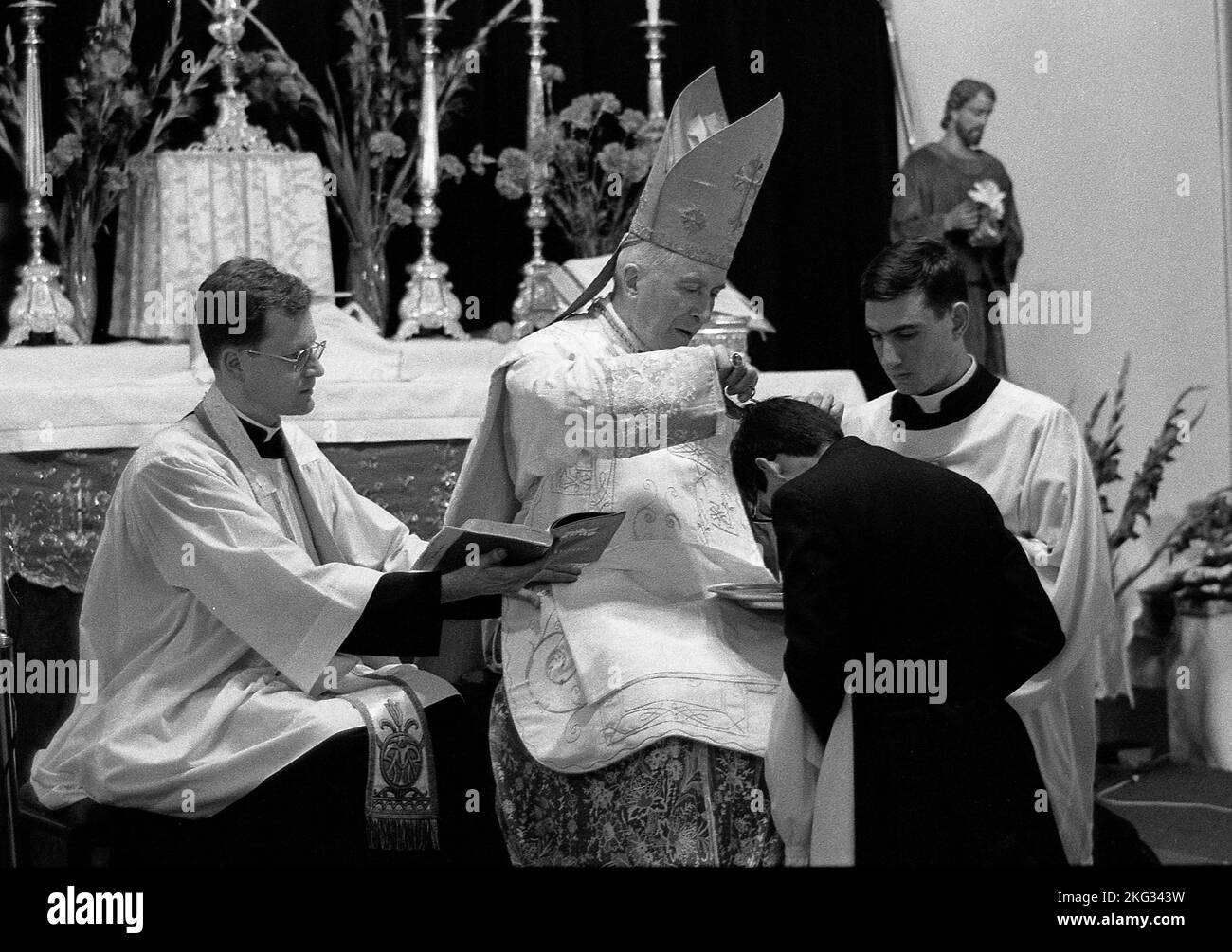 Marcel Lefevbre, Catholic French archbishop and priest, during an ...
