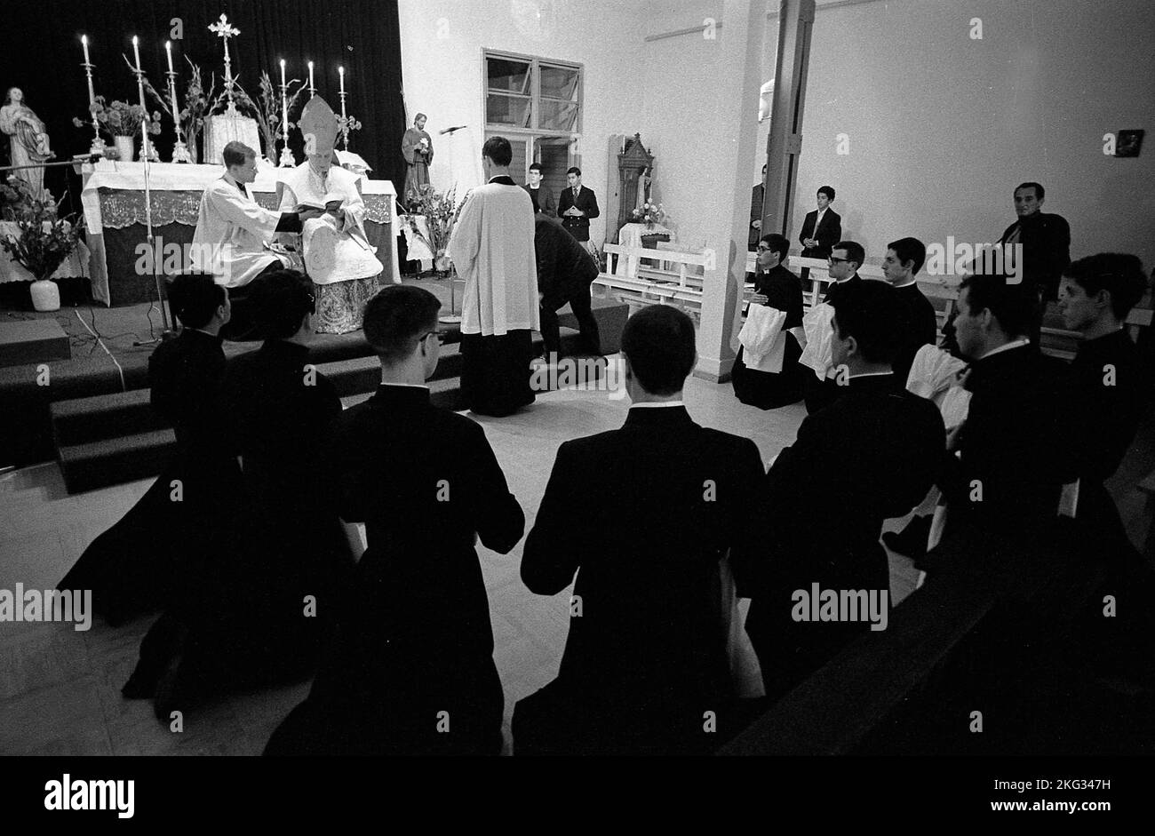 Marcel Lefevbre, Catholic French archbishop and priest, during an ...