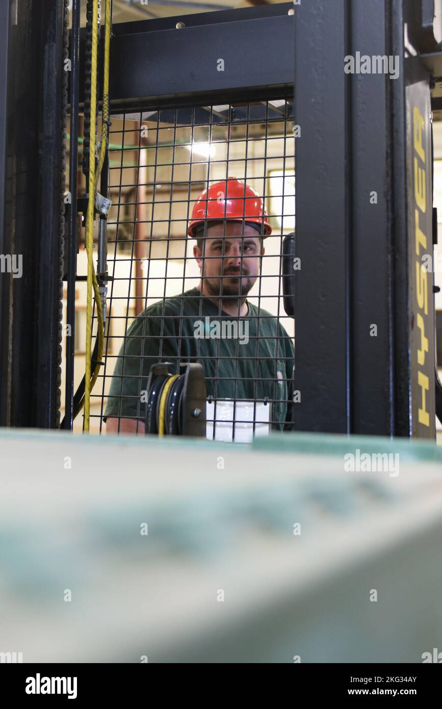 Corey Roach, 9th Logistics Readiness Squadron Materiel Handler, looks ...