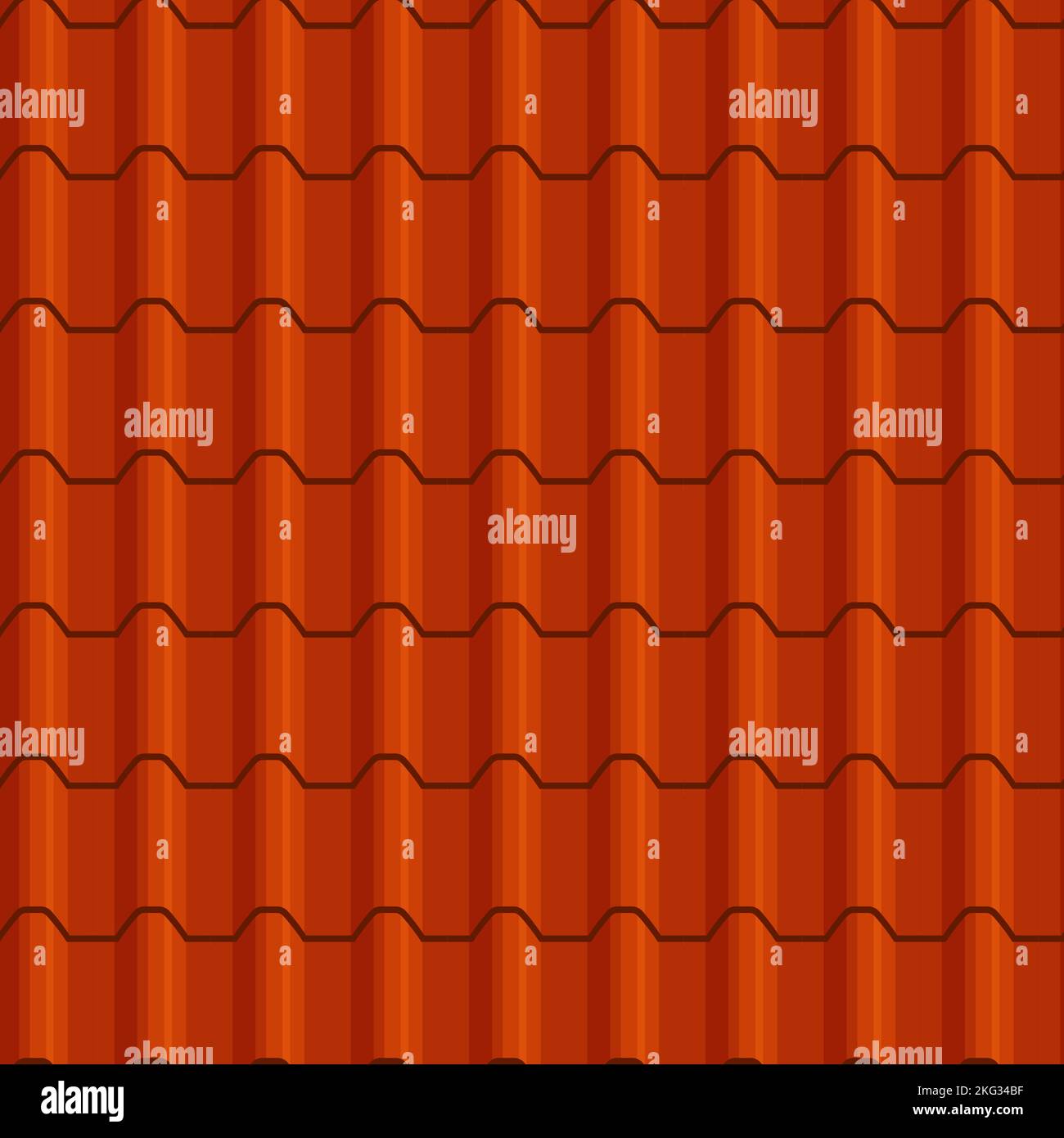 Orange roof tile seamless background pattern, vector rooftop cover ...