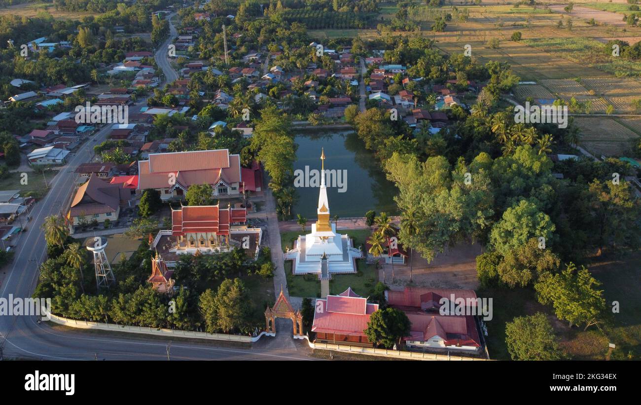 Aerial view of temple in thailand Stock Photo - Alamy