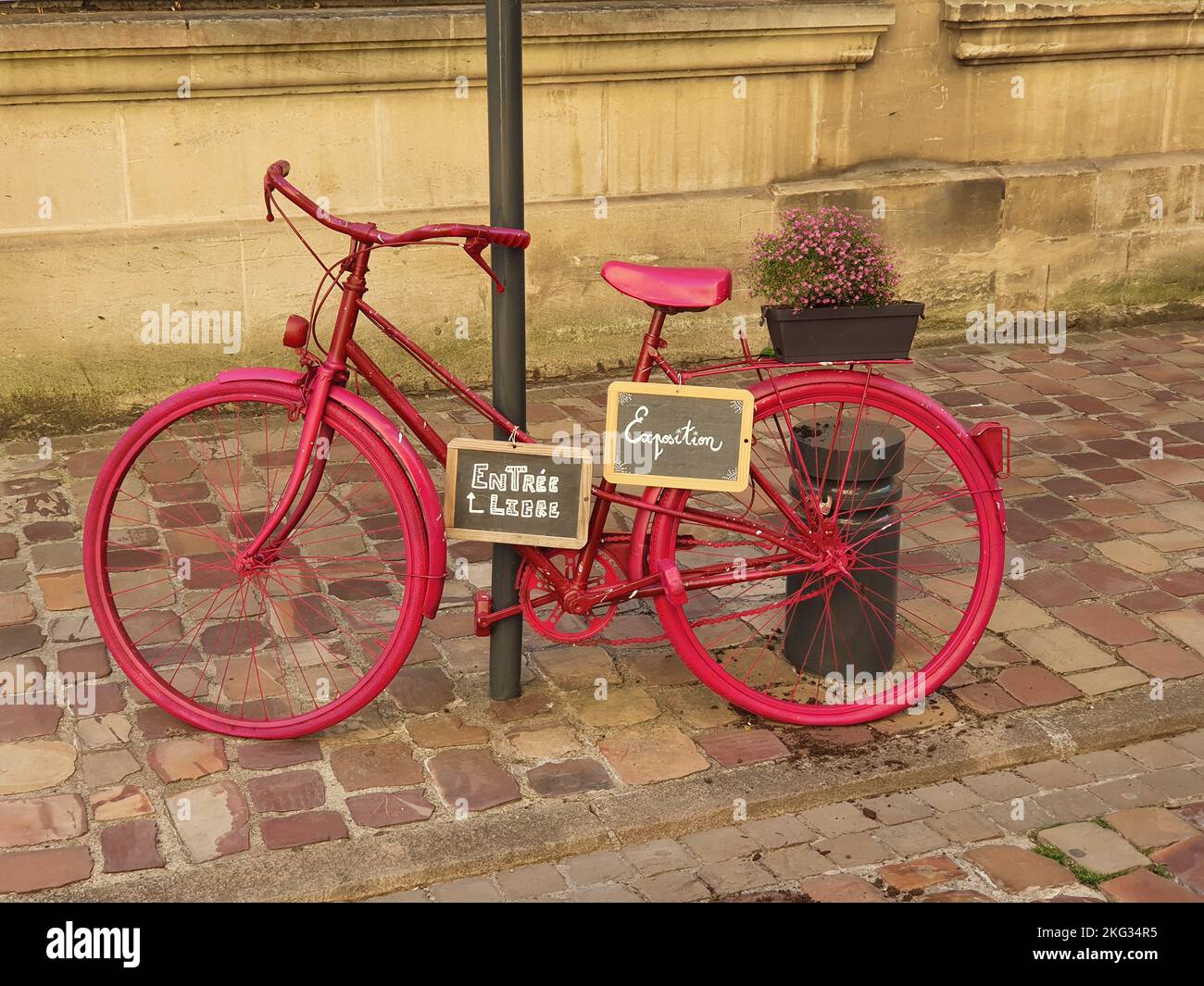 Red bike in France Stock Photo - Alamy