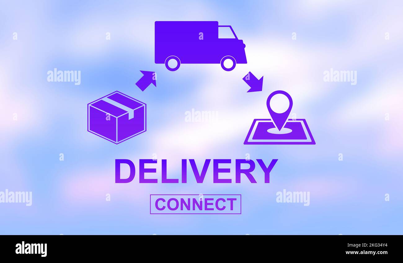 Illustration of a delivery concept Stock Photo - Alamy