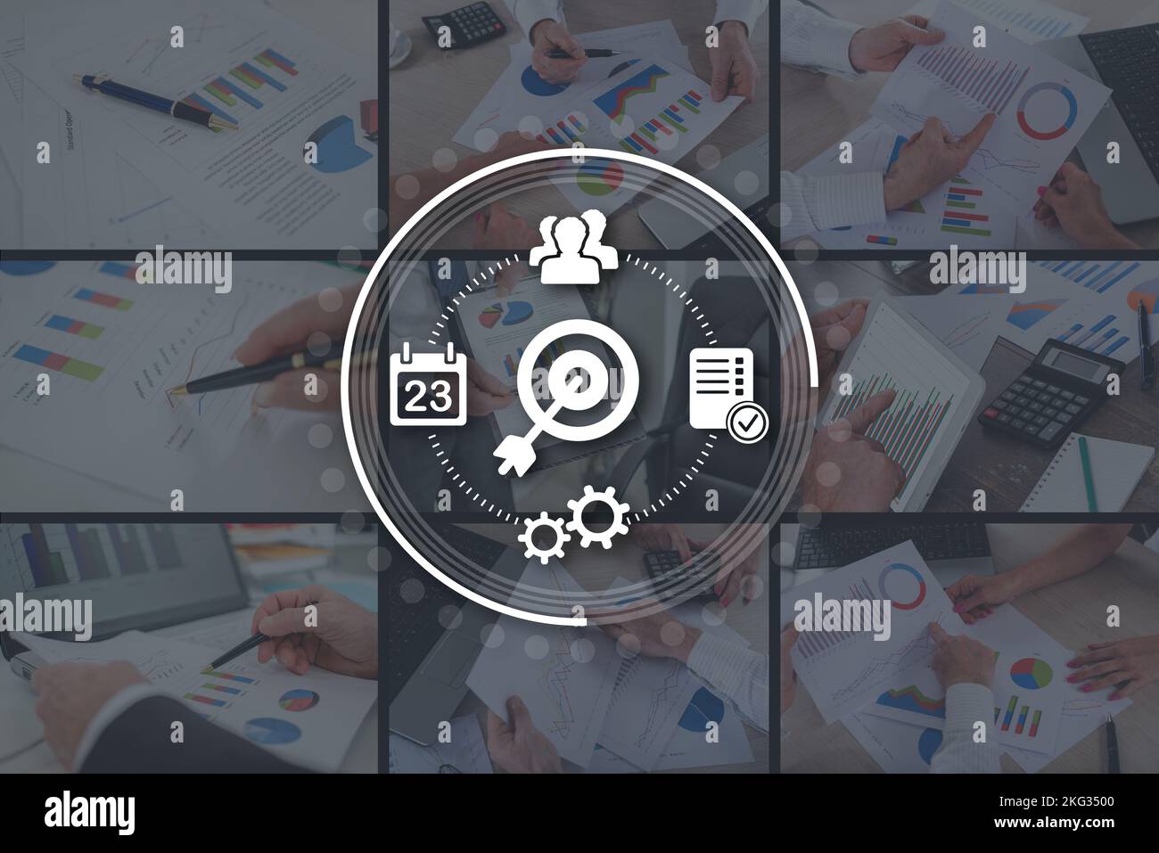 Action plan concept illustrated by pictures on background Stock Photo ...