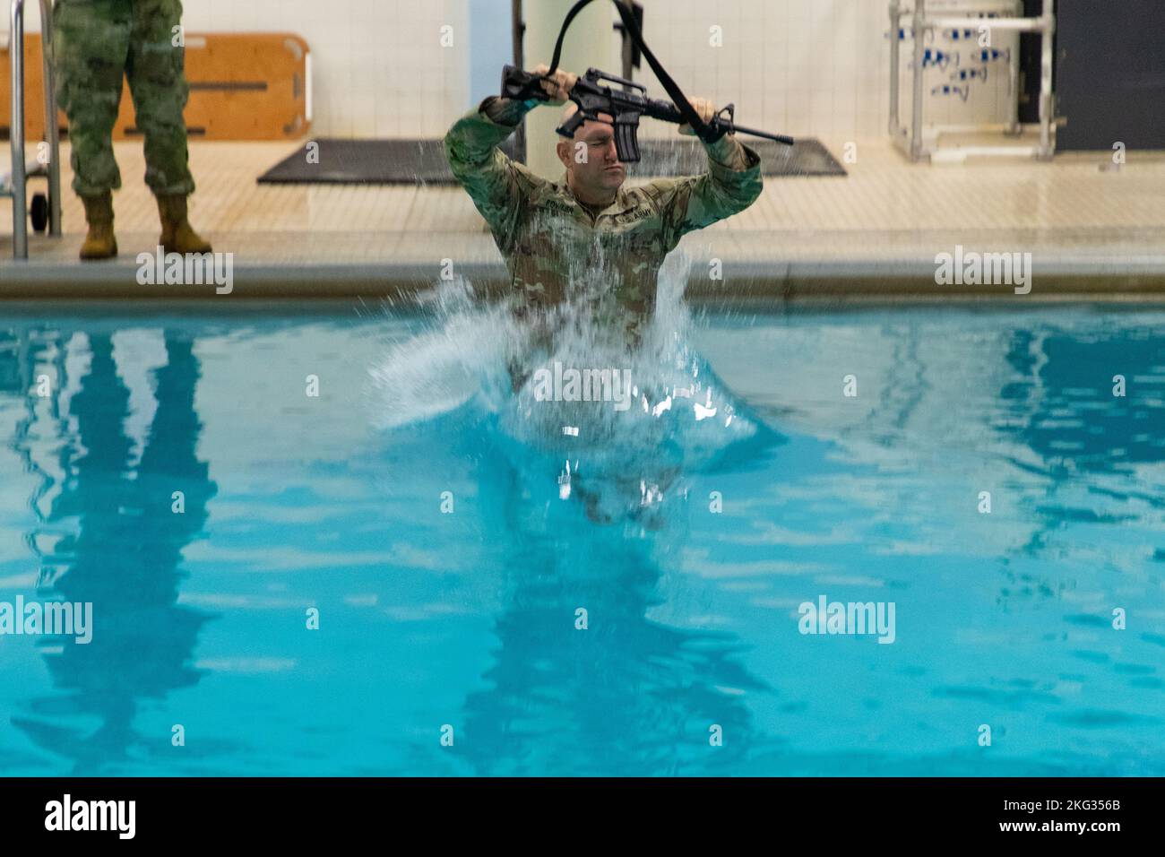 Sgt. 1st Class Cory Fowler from Madigan Army Medical Center, steps off ...