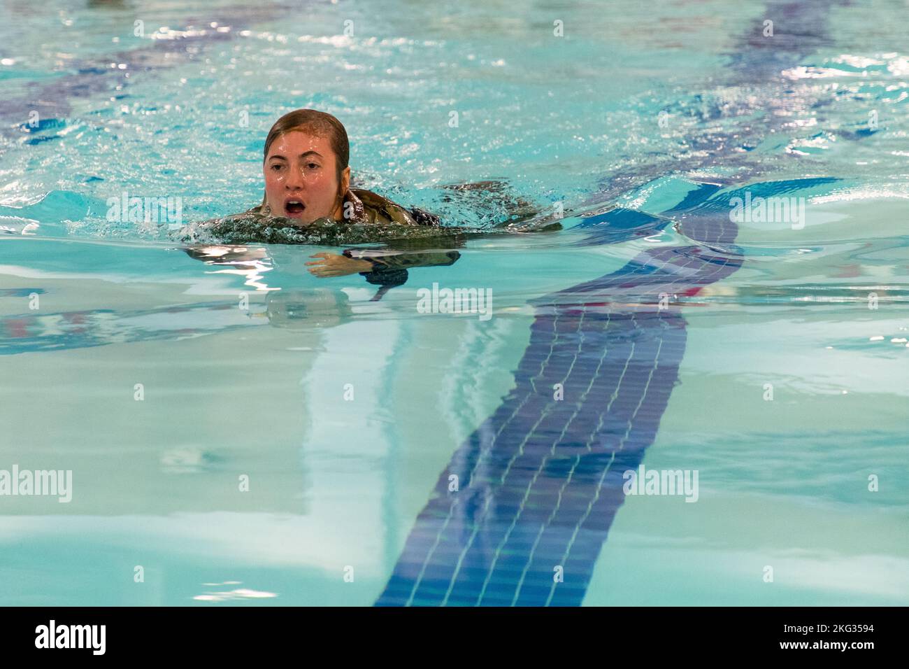 1st Lt. Molly Murphy from Tripler Army Medical Center, treads water ...
