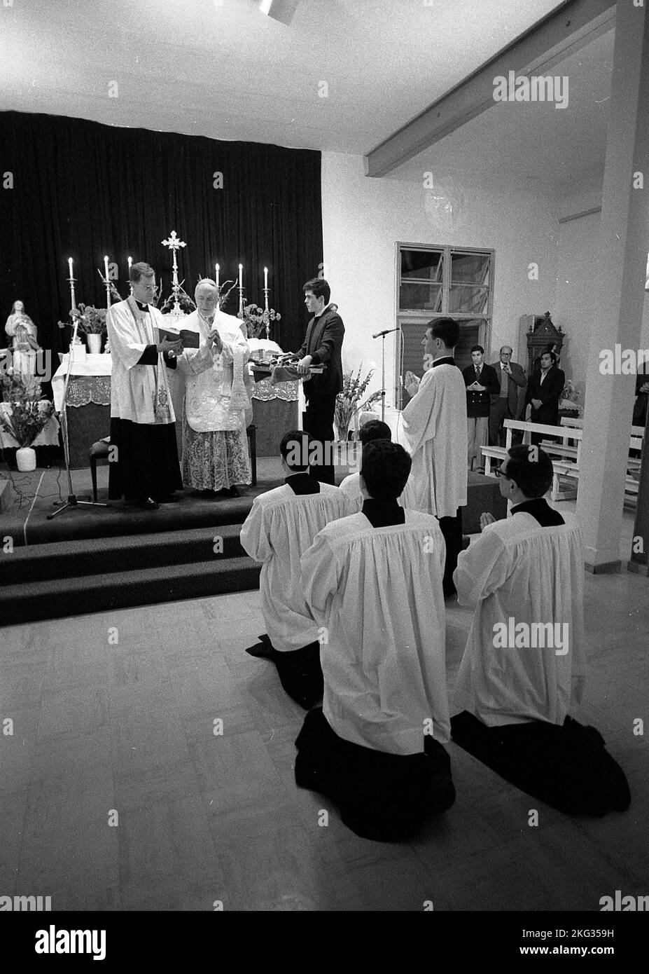 Marcel Lefevbre, Catholic French archbishop and priest, during an ...