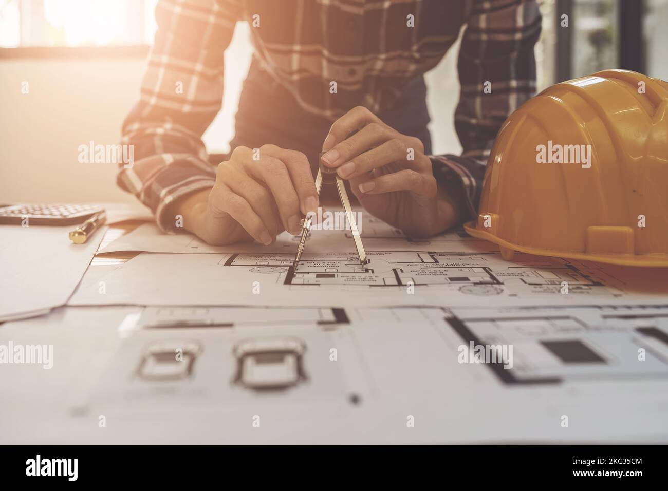 Professional architect designer structural engineer working with ...