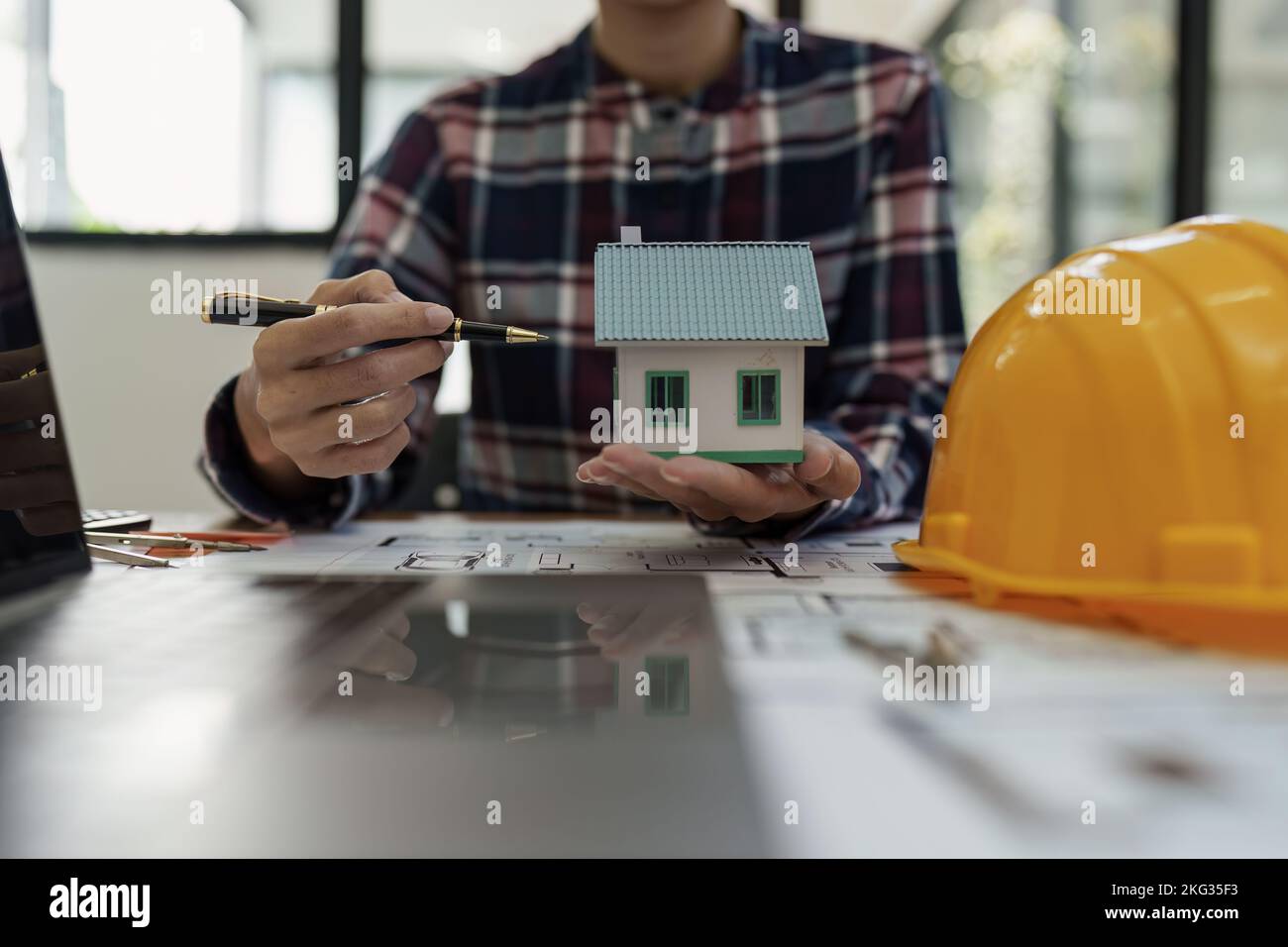 Professional architect designer structural engineer working with ...