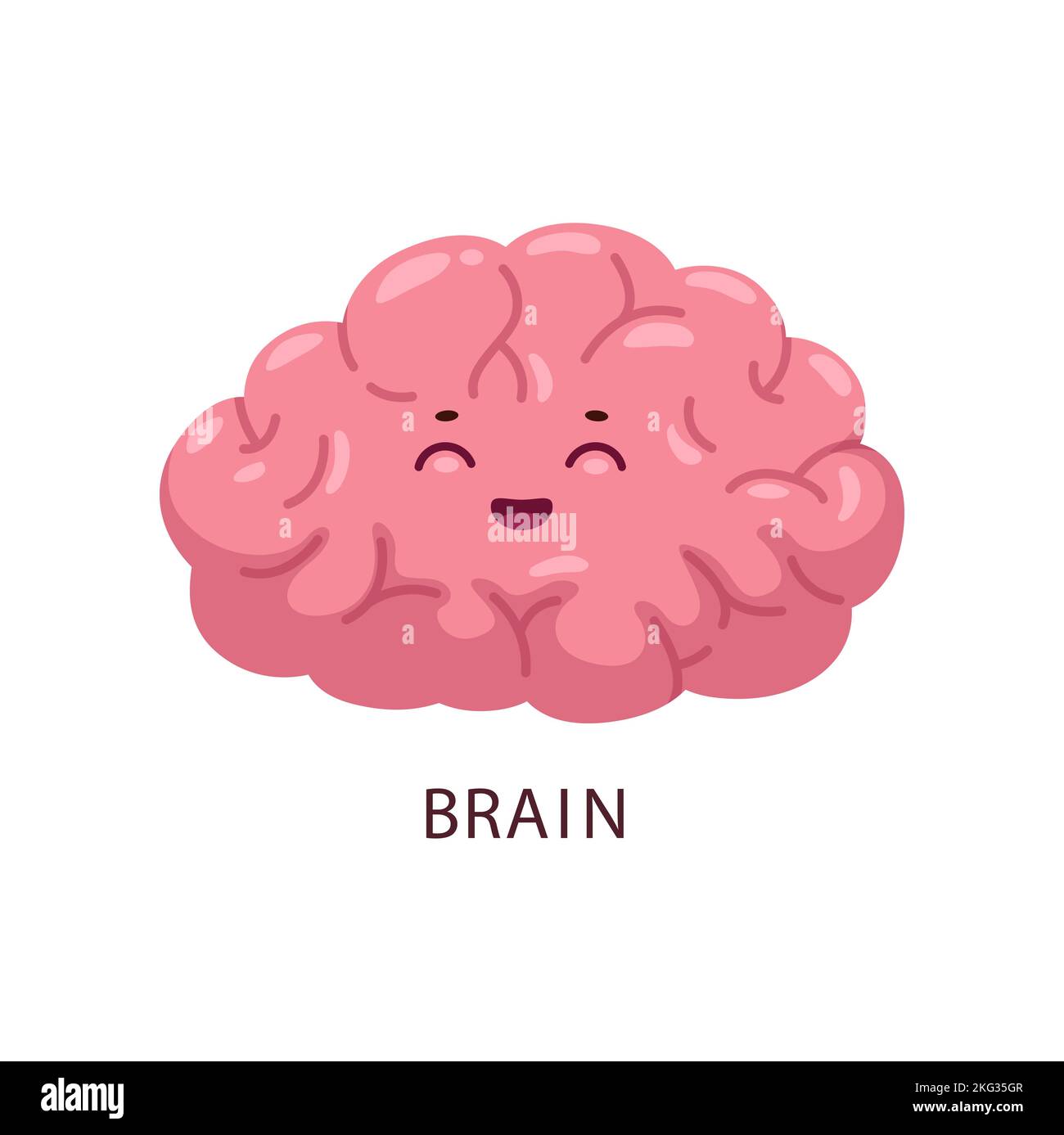 Cartoon brain human body organ character. Nervous system anatomy vector ...
