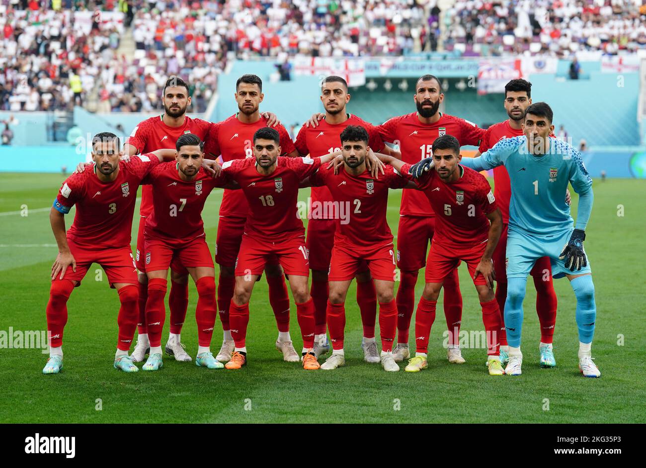 An Iran team group photo ahead of the FIFA World Cup Group B match at ...