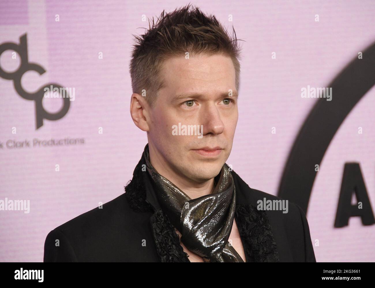 Tobias Forge of Ghost arrives at the 2022 American Music Awards held at ...
