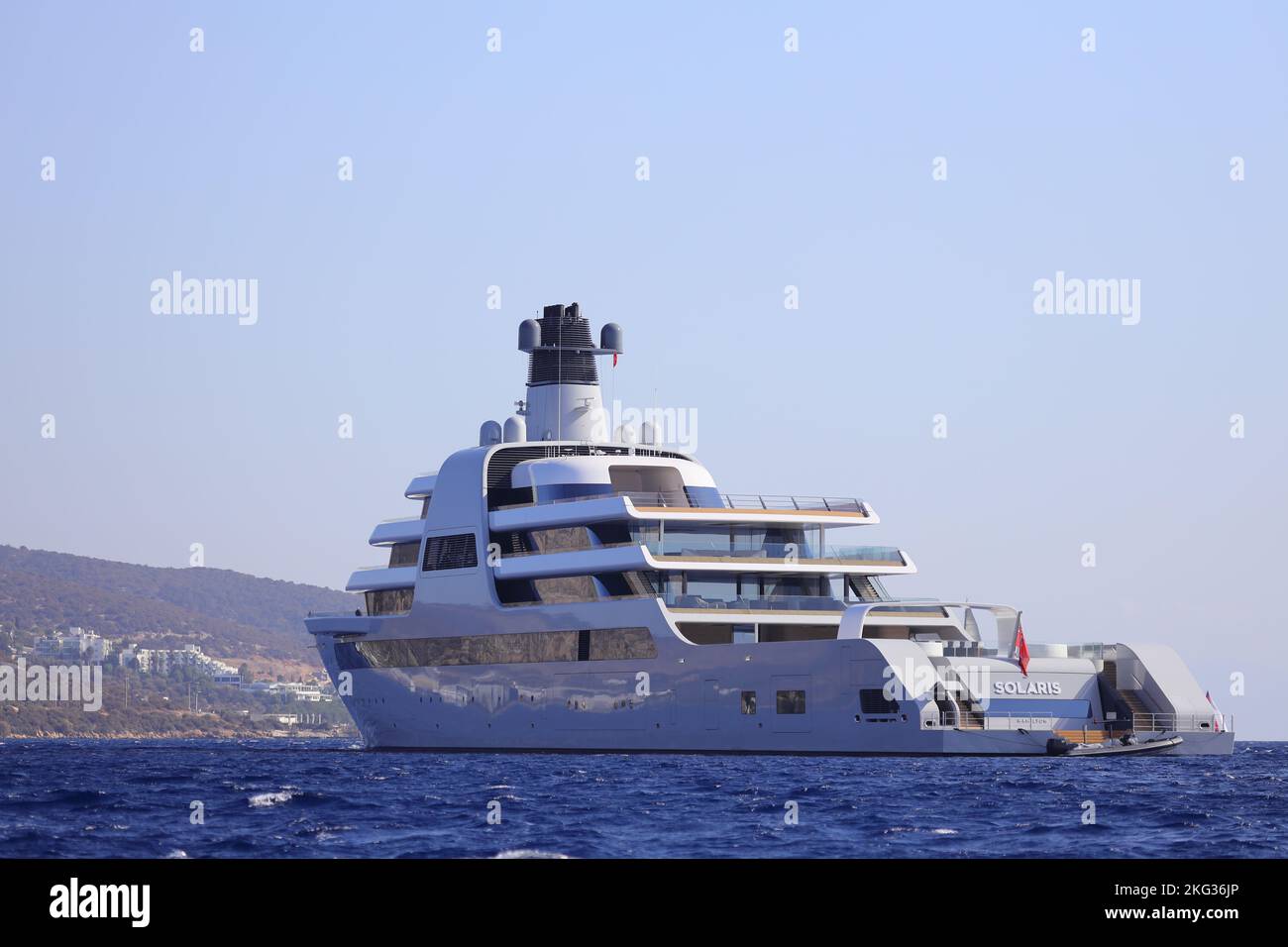 Bodrum, Turkey, 05 November 2022: The giant superyacht Solaris, owned ...
