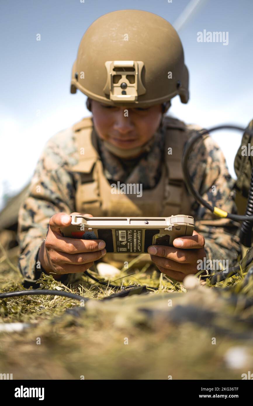 U.S. Marine Corps Lance Cpl. Julio Tinocodominguez, a digital wideband ...
