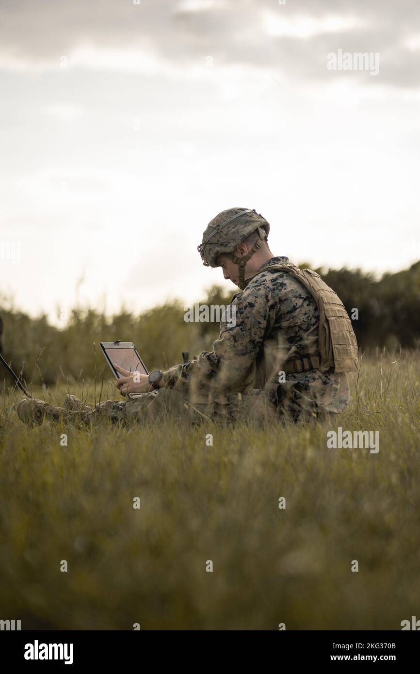 U.S. Marine Corps Cpl. Andrew Jeter, an aviation meteorological ...