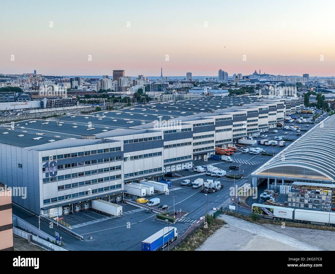 Aerial view of newly industry zone from the top surrounded with many ...