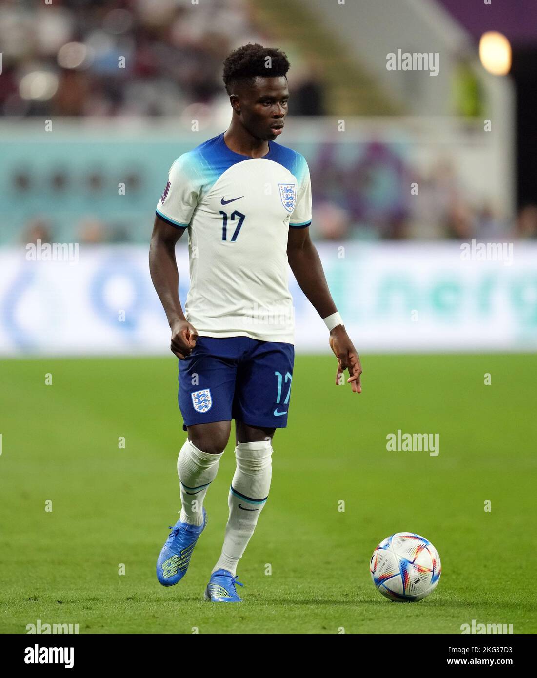 England's Bukayo Saka during the FIFA World Cup Group B match at the ...