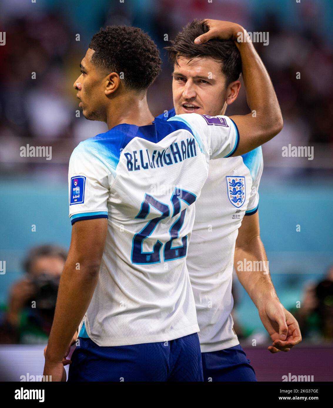 Doha, Qatar. 21st Nov, 2022. Goal celebration: Jude Bellingham (England ...