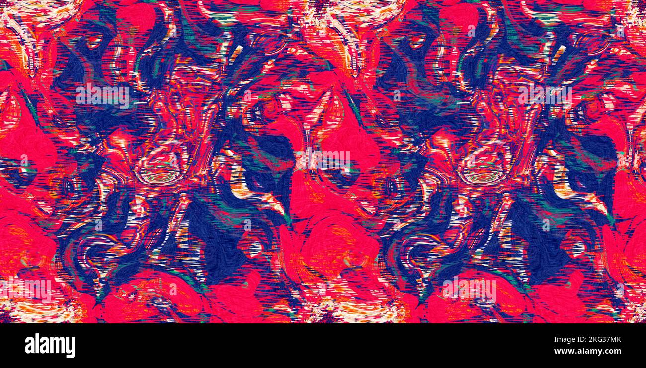 Vibrant pink distortion border. Bright colorful kitsch banner for fluid ...