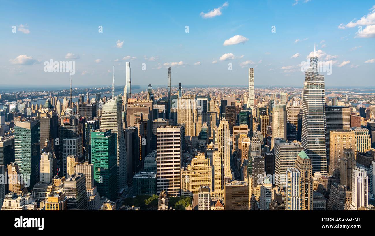 New York City, United States - September 18, 2022. Sunset over ... New York City, United States - September 18, 2022. Sunset over ...