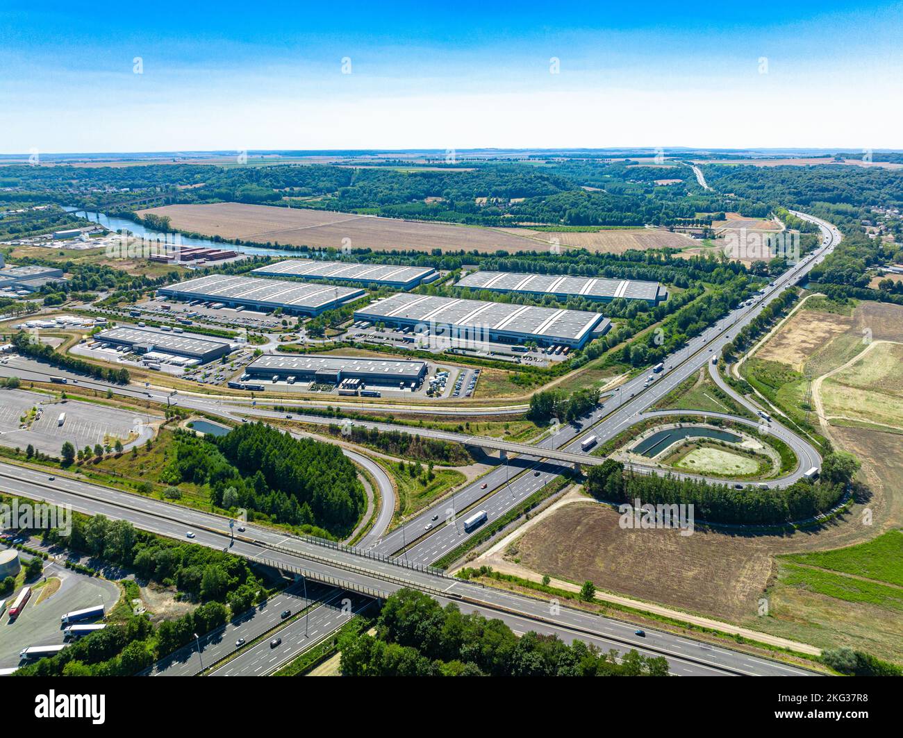 Aerial view of commercial infrastructures Stock Photo - Alamy