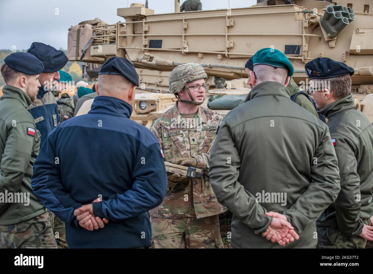 U.S. Army Spc. Cameron Gardner, a tank machine-gunner, assigned to ...