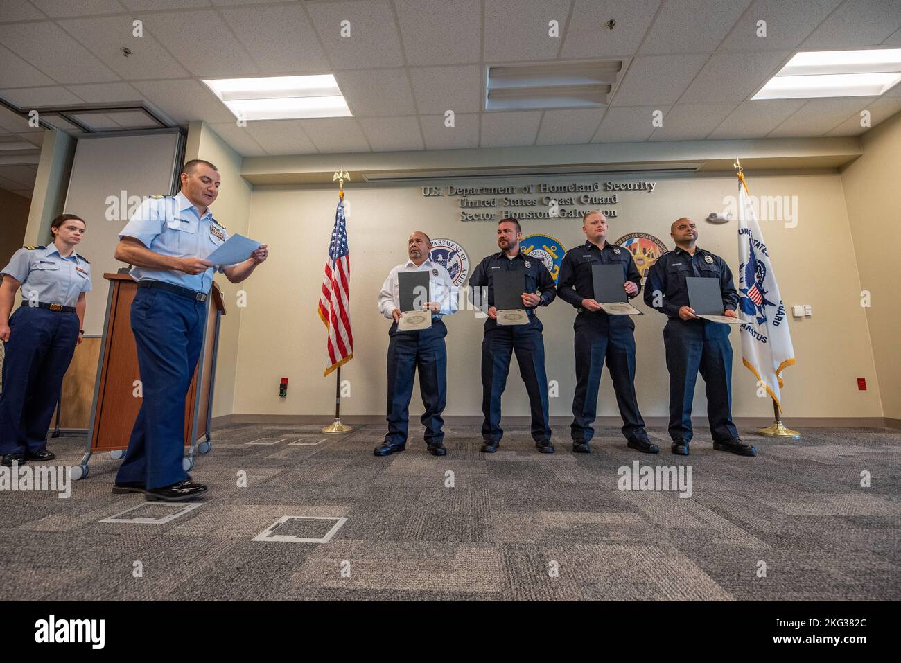 Coast Guard Cmdr. Mike Cortese, chief of response at Sector Houston ...