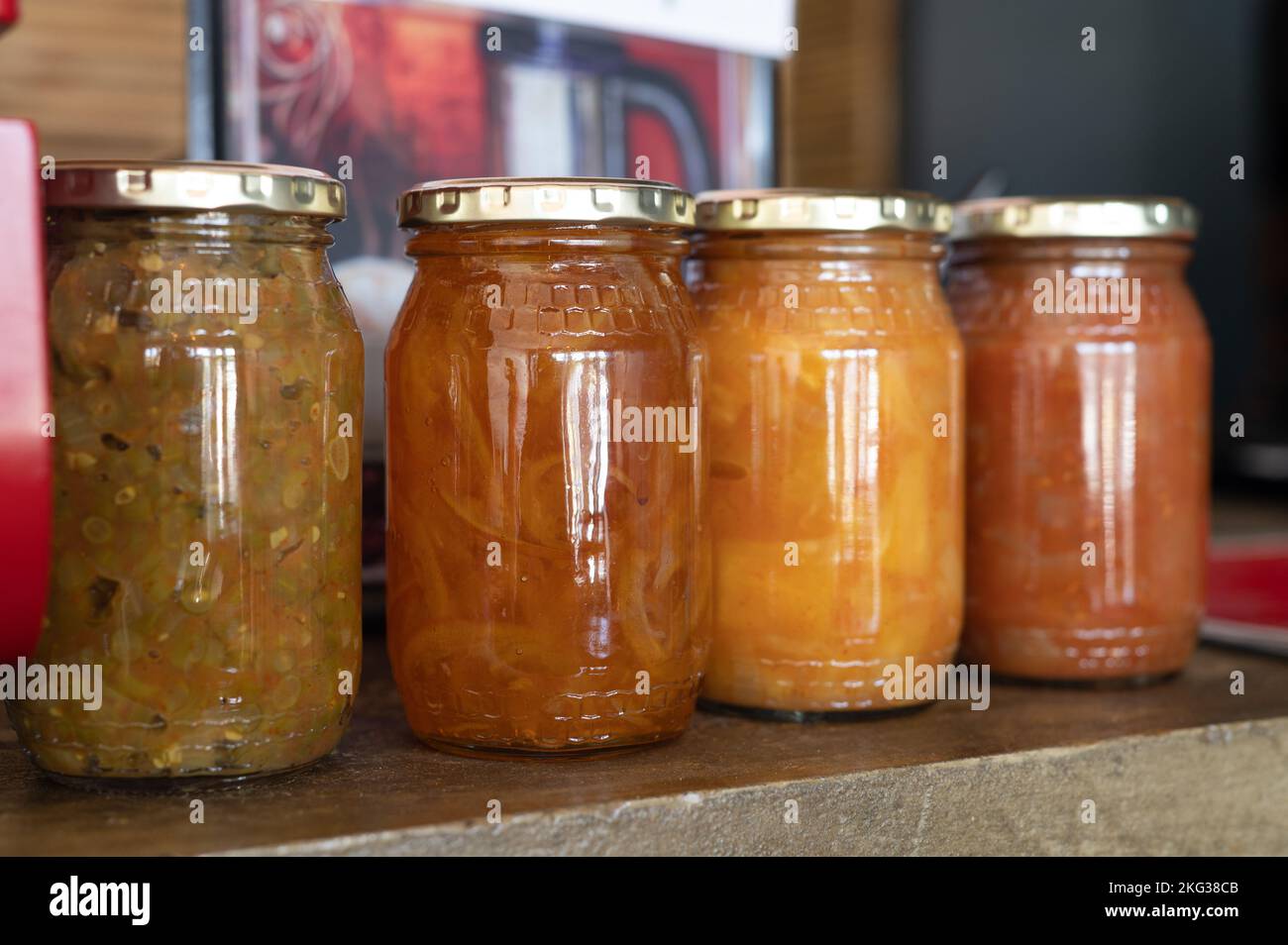 Assortment of preserved food in a jar Stock Photo - Alamy