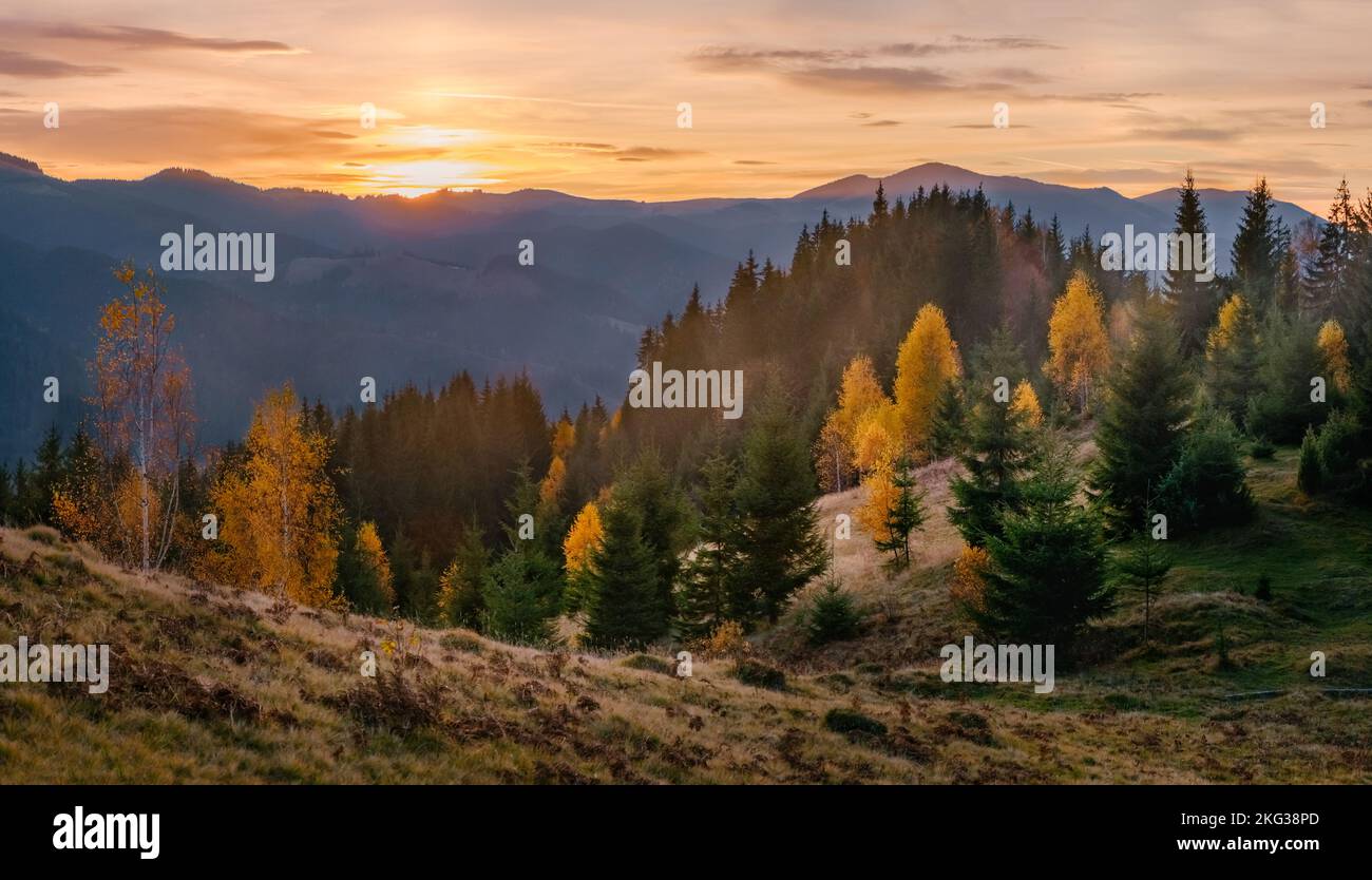 Beautiful golden autumn mountain landscape hi-res stock photography and ...