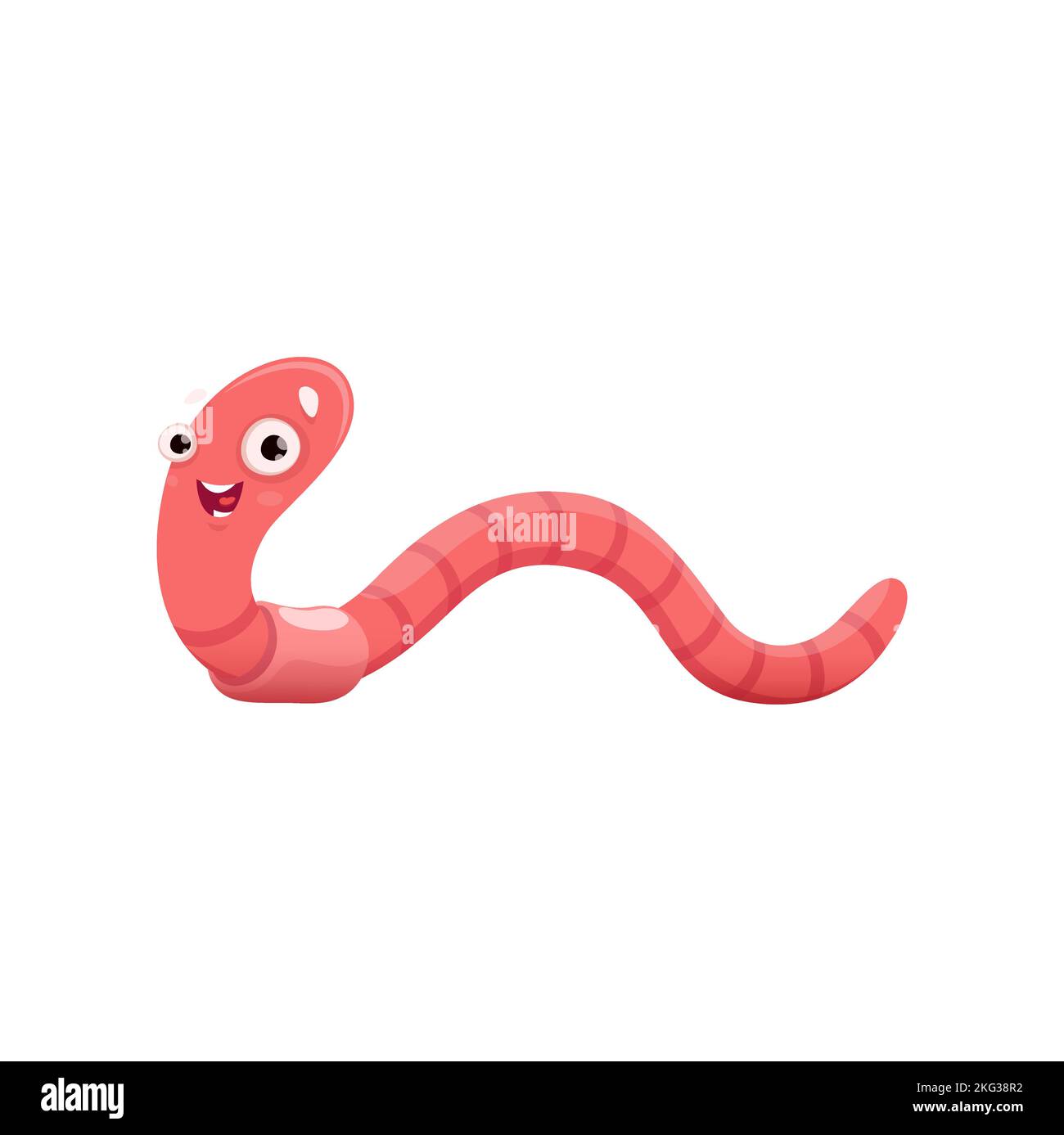 Cartoon earthworm, funny vector worm character with cute smiling face ...