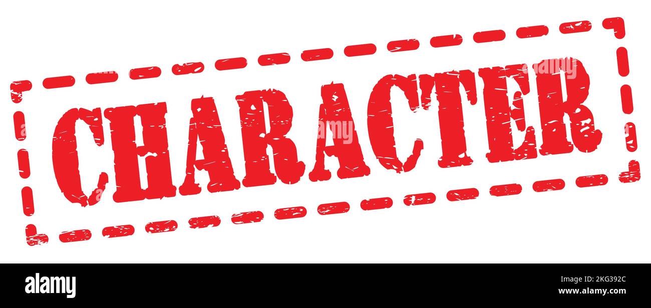 CHARACTER text written on red dash stamp sign Stock Photo - Alamy