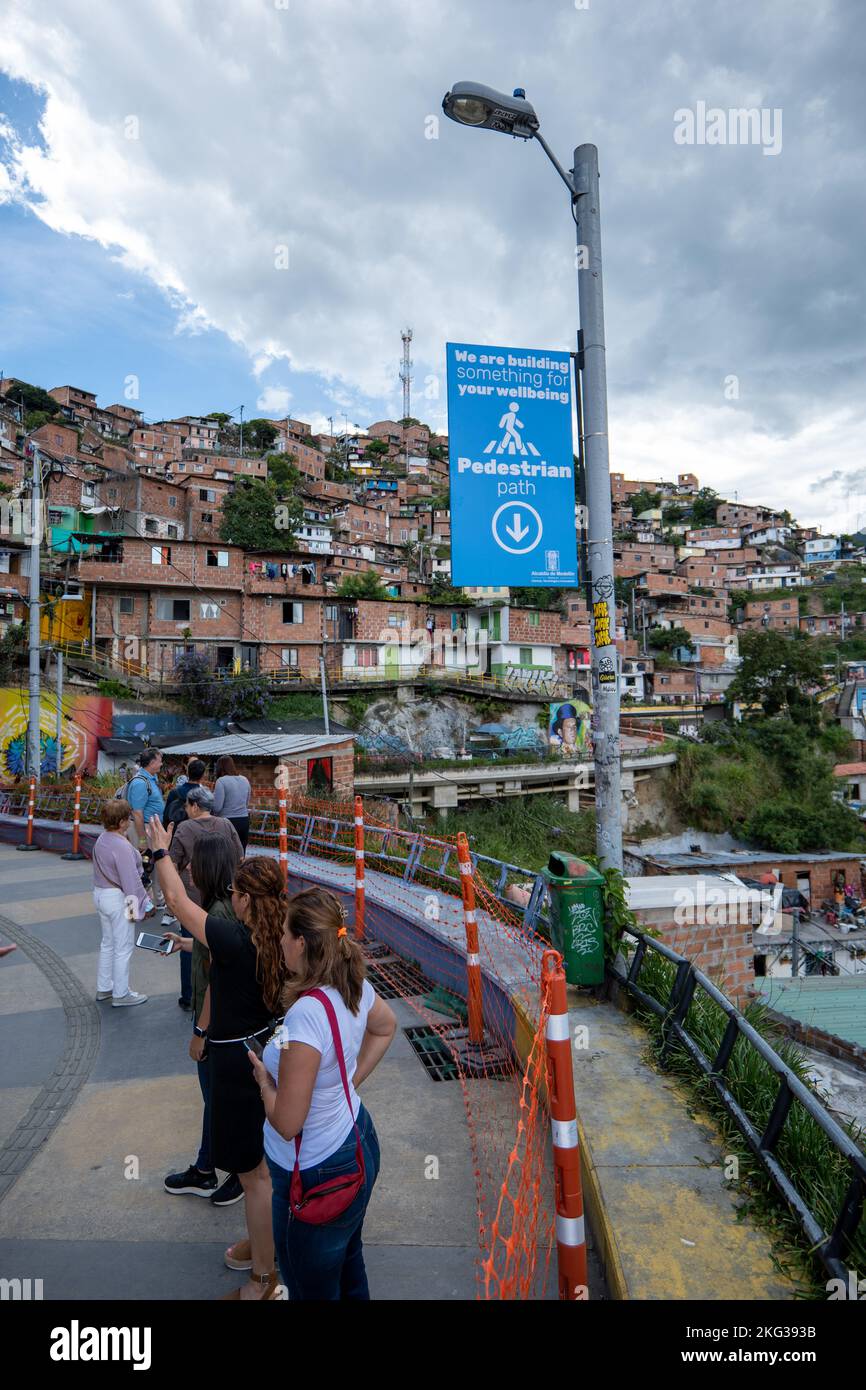 Medellin, Antioquia, Colombia - September 13 2022: Tourists Walk in the ...