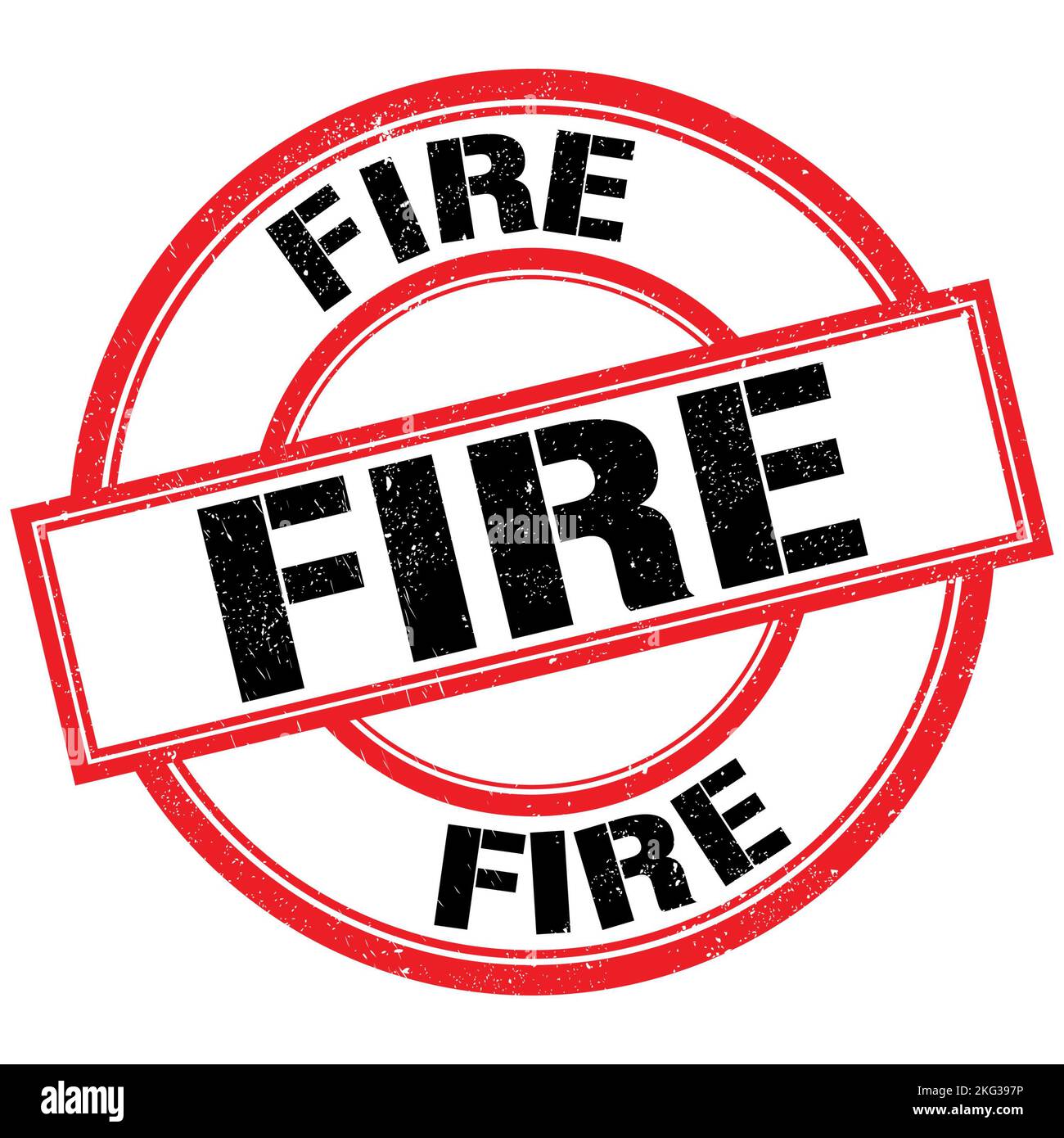 FIRE text written on red-black round stamp sign Stock Photo - Alamy