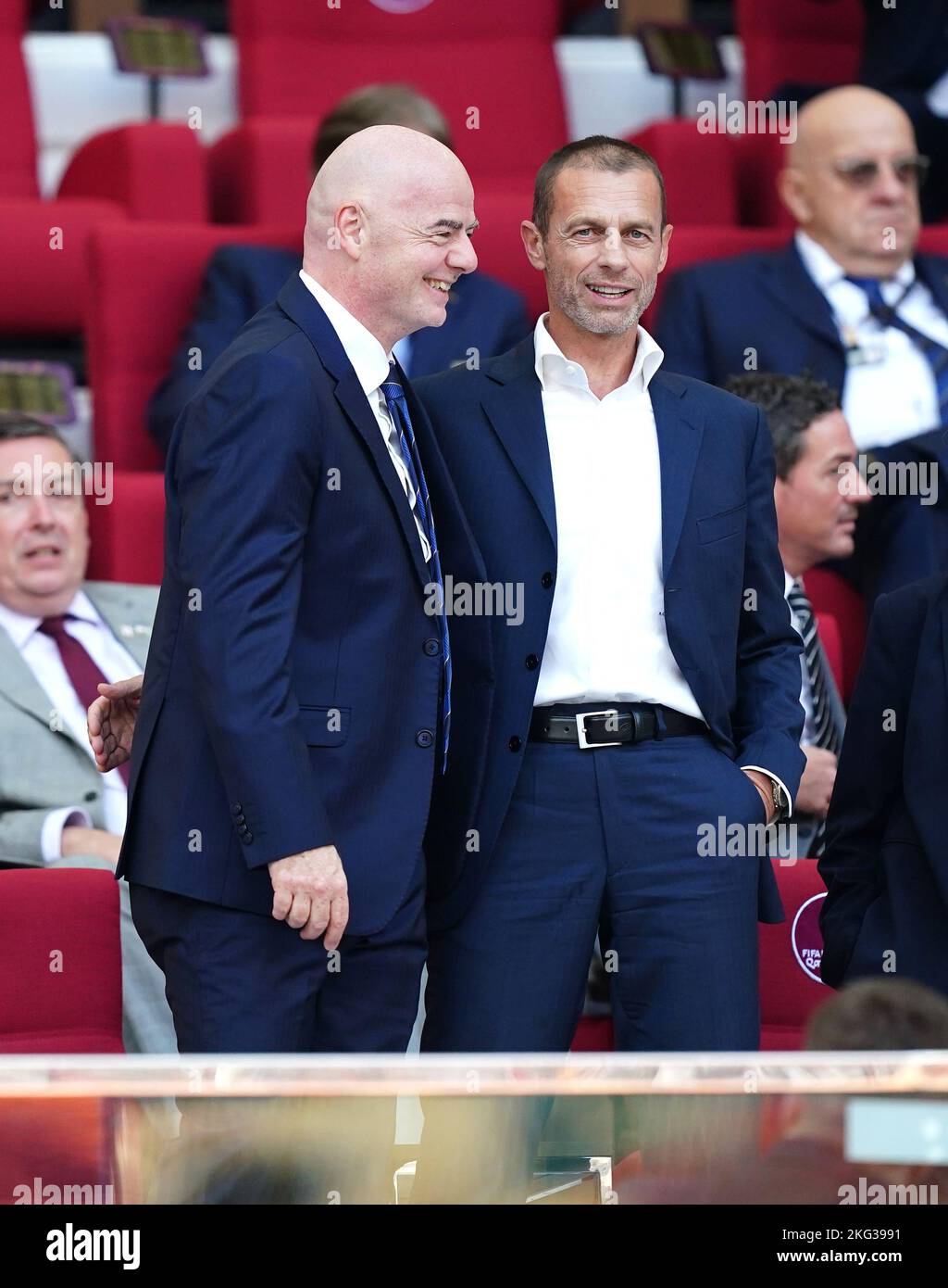 FIFA President Gianni Infantino and UEFA President Aleksander Ceferin ...