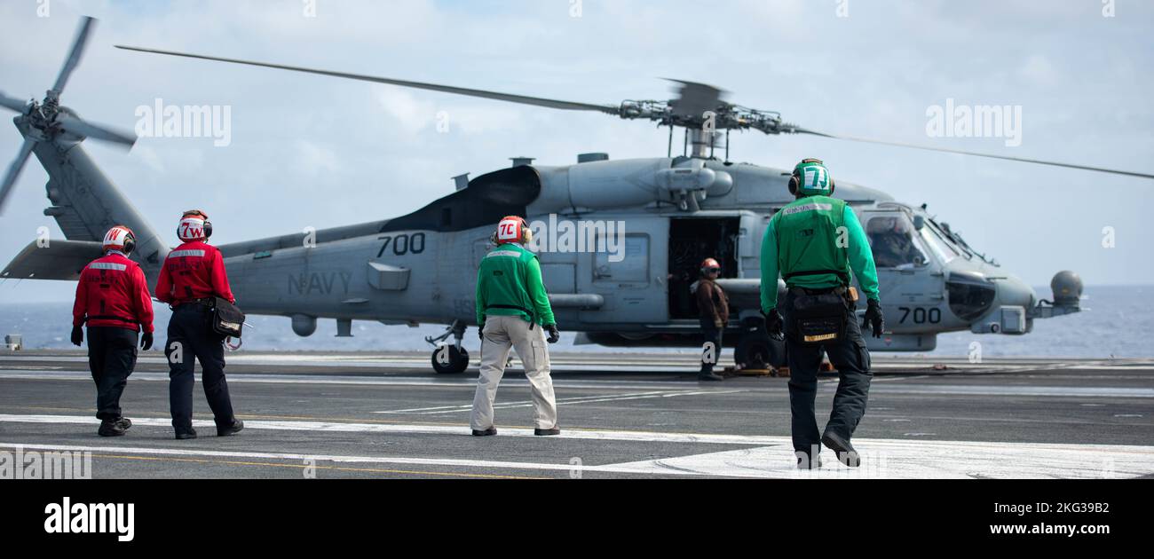 221027-N-UF592-1271 PHILIPPINE SEA (Oct. 27, 2022) Sailors prepare an ...