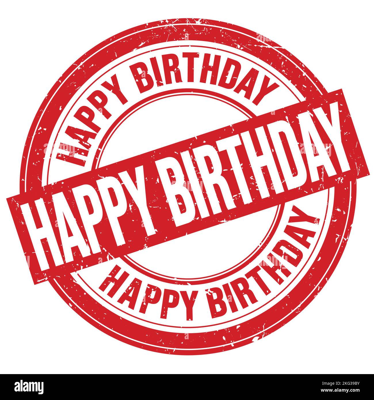 HAPPY BIRTHDAY text written on red round grungy stamp sign Stock Photo ...