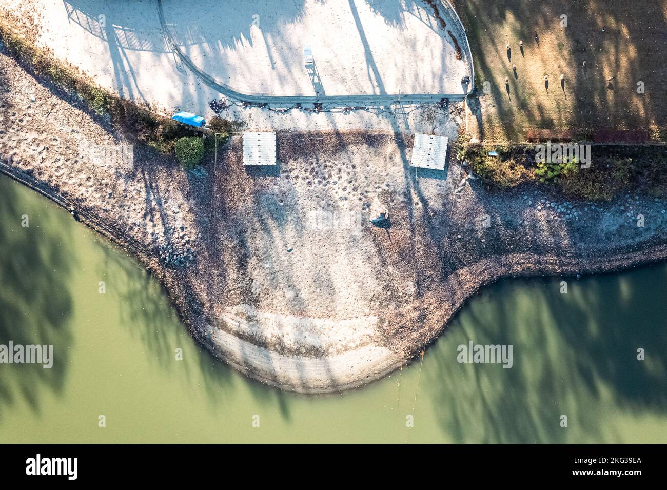 Aerial view calm lake shore hi-res stock photography and images - Alamy