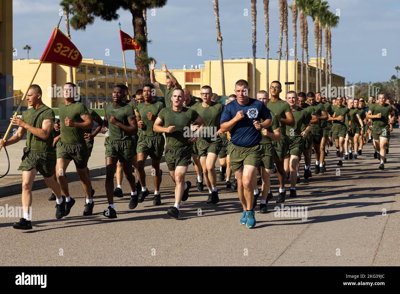 New U.S. Marines with India Company, 3rd Recruit Training Battalion ...