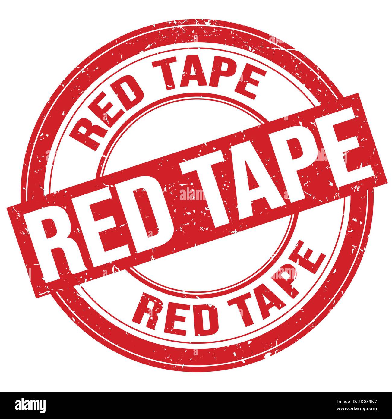 RED TAPE text written on red round grungy stamp sign Stock Photo - Alamy
