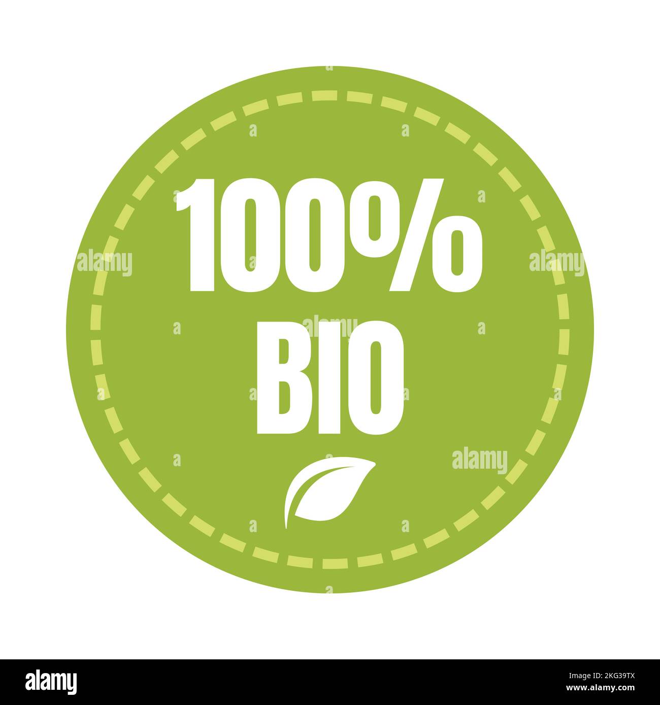 100% bio symbol icon illustration Stock Photo - Alamy