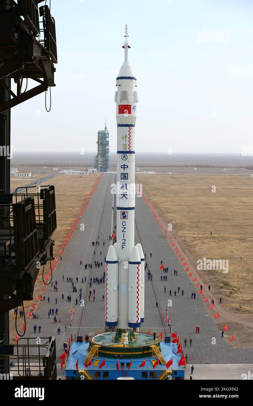 Jiuquan, China. 21st Nov, 2022. The combination of the Shenzhou-15 ...