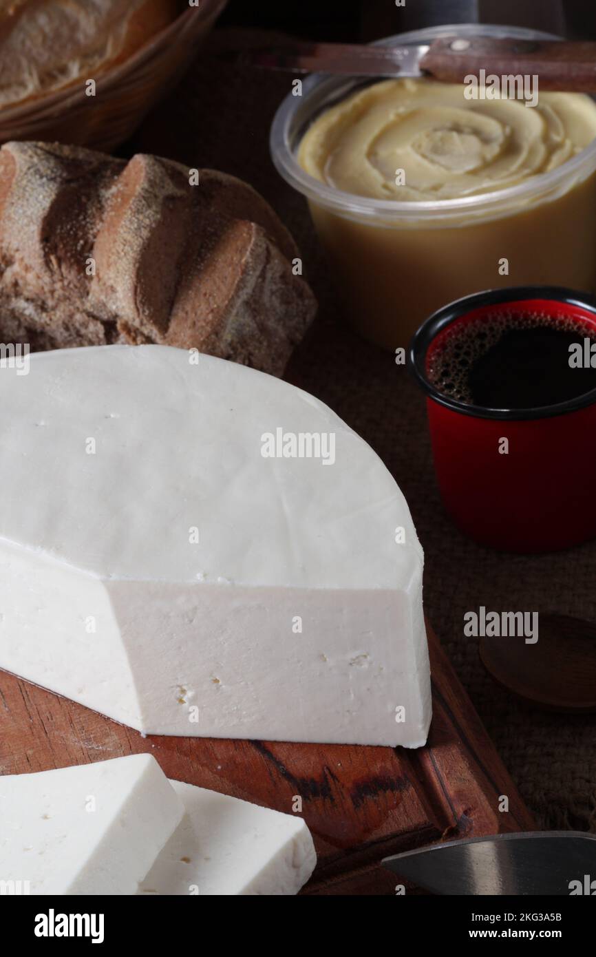 cheese, butter, bread for breakfast Stock Photo - Alamy