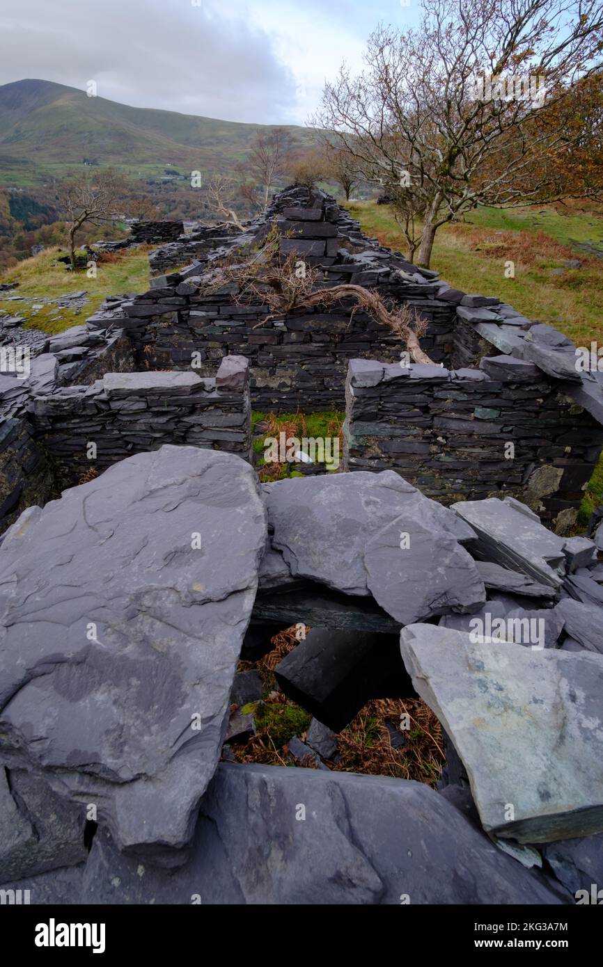 An Autumn walk around Dinorwic slate quarry in Llanberis, Snowdonia ...