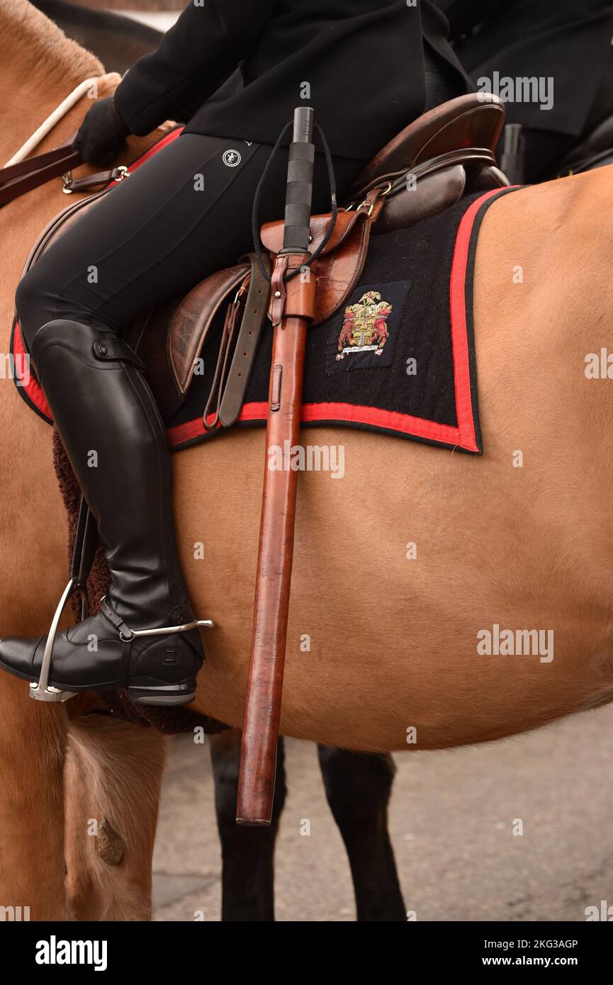 Mounted police baton truncheon night stick Stock Photo - Alamy