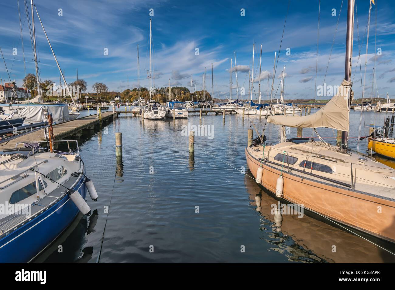 Brejning small harbor marina at Vejle Fjord in Denmark Stock Photo - Alamy